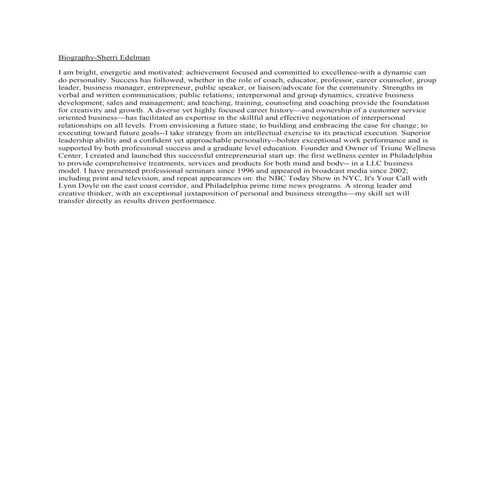 Sherri edelman biography revised | DOCX