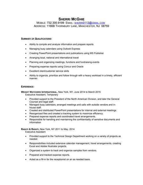 Traci Few - 2016 Resume | PDF