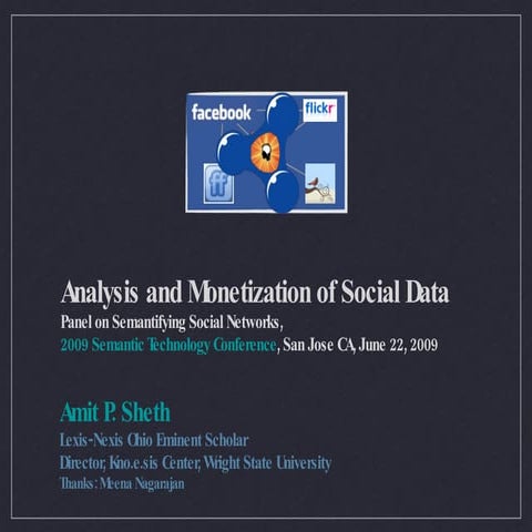 Analysis and Monetization of Social Data | PPT