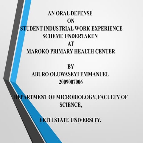 Nodumas defense presentation of SIWES DEFENSE joint | PPTX