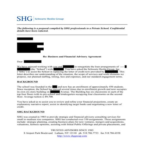 SHG: Sample Strategic Advisory Proposal | DOCX