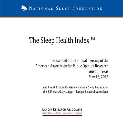 The Sleep Health Index | PPTX