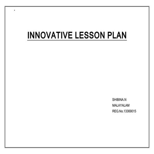 innovative lesson plan | PPT