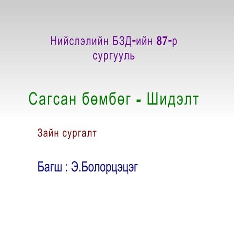 Shidelt 2.ppt2 zain surgalt | PPT