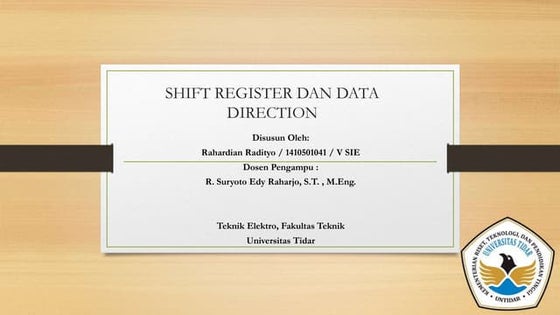 Presentation on Bidirectiona shift register using orcad | PPT