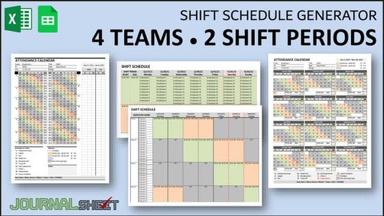Shift Schedule Generator 2 Teams 2 Shift Periods | PPT