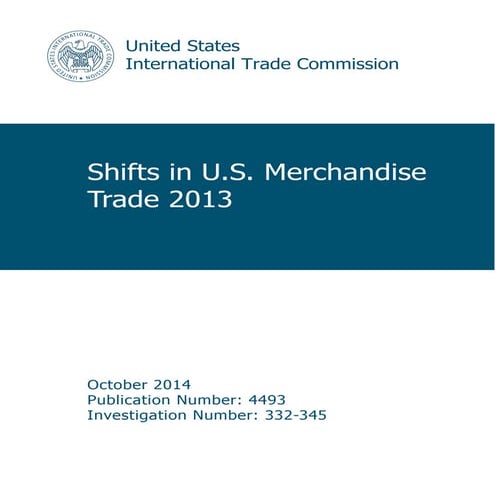 Shifts in u.s. merchandise trade 2013 | PDF