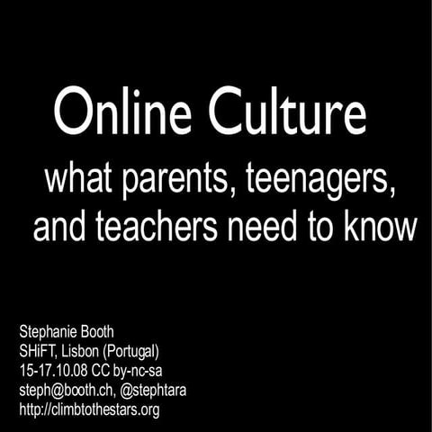 Online Culture: what parents, teenagers and teachers need to know | ODP