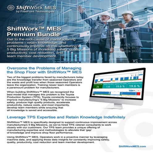 ShiftWorx MES - SaaS Premium Bundle - FreePoint Technologies | PDF