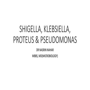 Shigella Klebsiella Proteus Pseudomonas Pptx