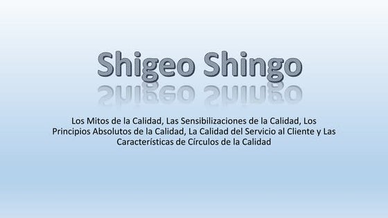 Shigeo shingo | PPT