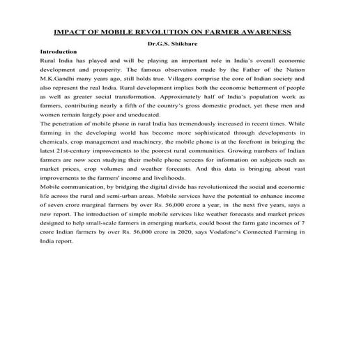Shikhare sir- IMPACT OF MOBILE REVOLUTION ON FARMER AWARENESS.docx