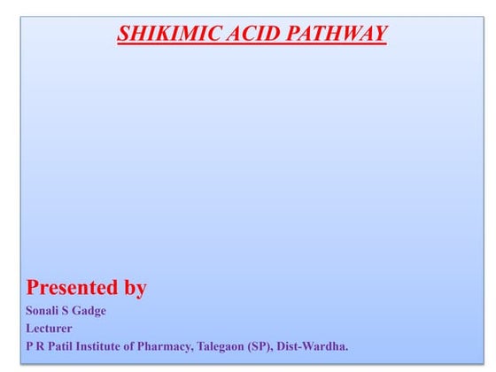 Shikimik acid pathway | PDF