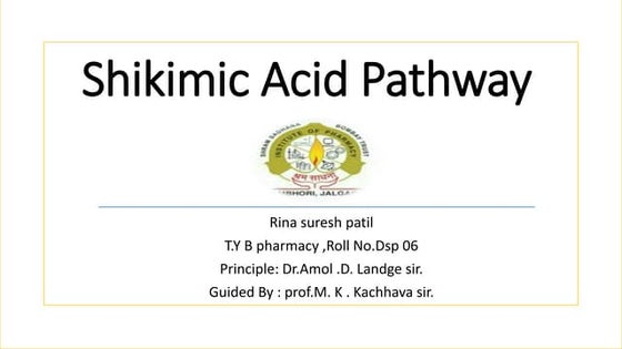 Shikimik acid pathway | PPTX