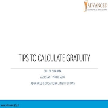Calculation of Gratuity | PPTX