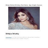 Shilpa Shetty Birthday, Real Name, Age, Height, Spouse | PDF