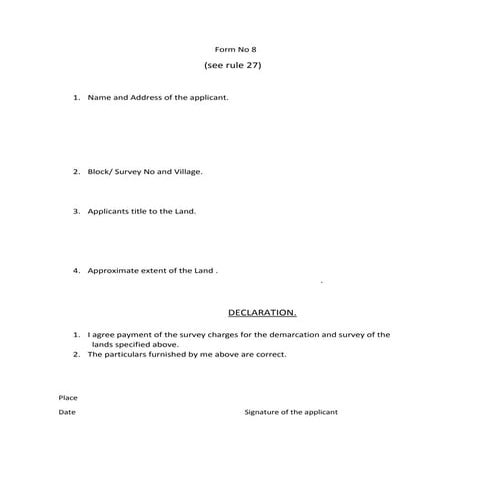 Sample form 10 - Application for pointing out boundaries of land ( to ...