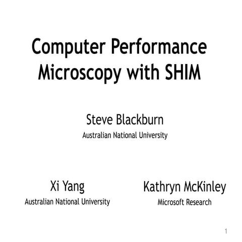 Computer Performance Microscopy with SHIM | PPT
