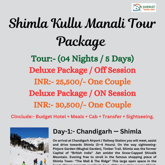 Shimla Kullu Manali Tour Package 4N/5D trip | PDF