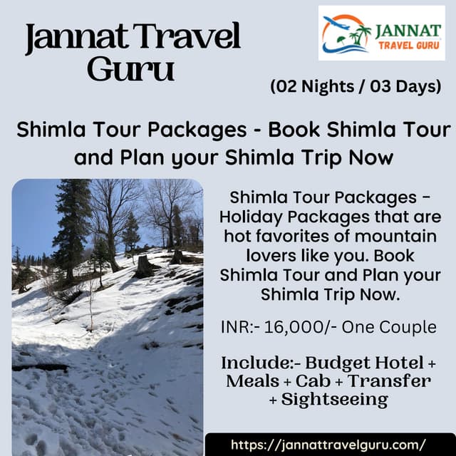 Shimla Tour Packages Book Shimla Tour and Plan your Shimla Trip | PDF