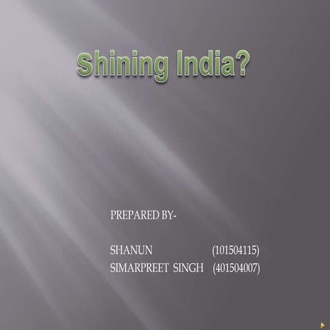 India_Shining about india perspective and its growth | PPT