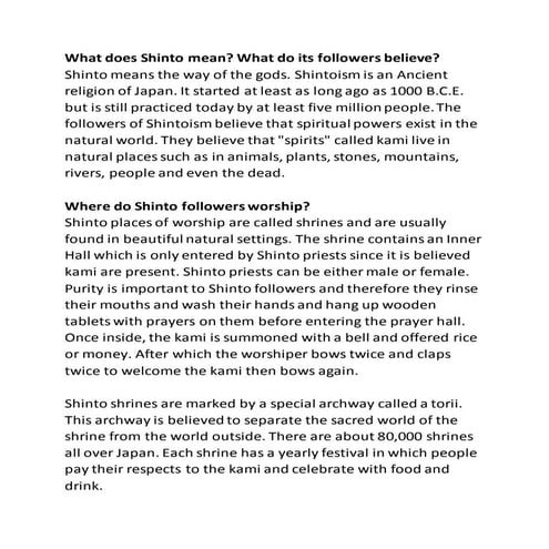 Shintoism | PDF