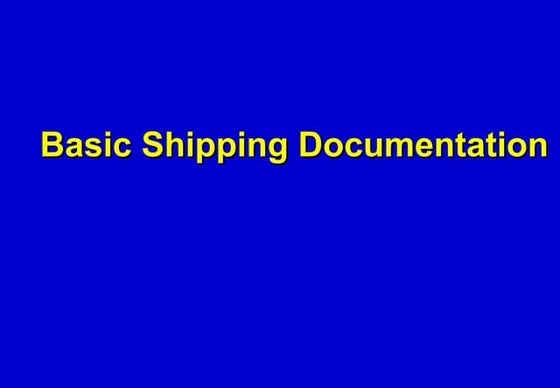 International Trade Documents: 10 Top Documents | PDF | Logistics and Transportation Industry ...