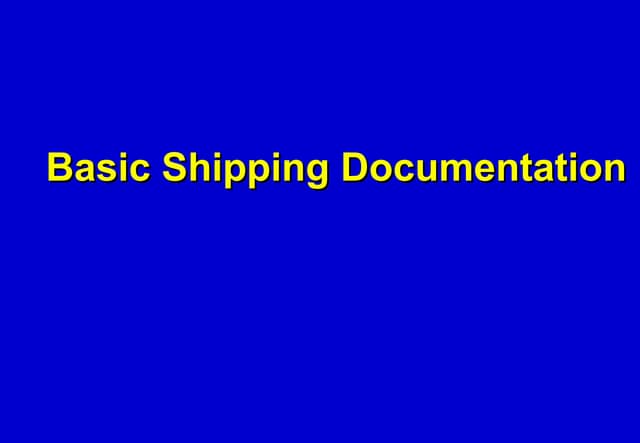 Shipping and Shipping Terms | PPTX