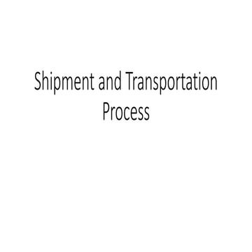 Shipment and transportation process | PPT
