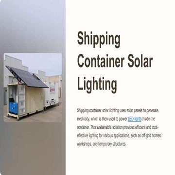 Shipping Container Solar Lighting - Sun In One | PPT