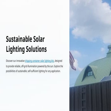 Shipping Container Solar Lighting Kits - Sun In One | PPTX