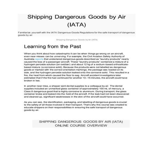 Dangerous goods regulations cat 10 | PDF