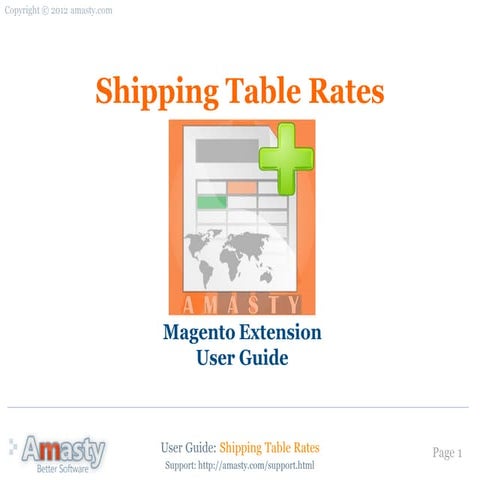 Shipping Table Rates: Extension by Amasty. User Guide. | PPT