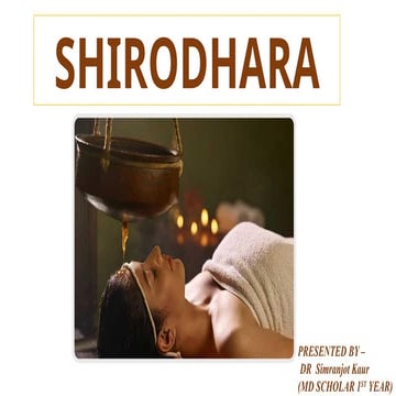 Shirodhara By Dr Abhishek Singh MD Scholar Panchakarma basic.pptx