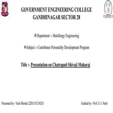 Presentation on family tree of shivaji maharaj | PPTX