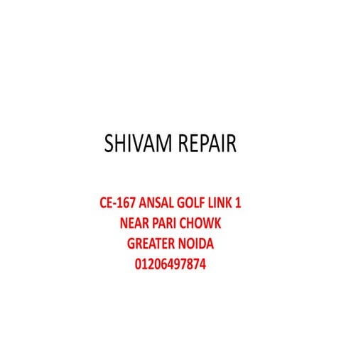 shivam repair services | PPT