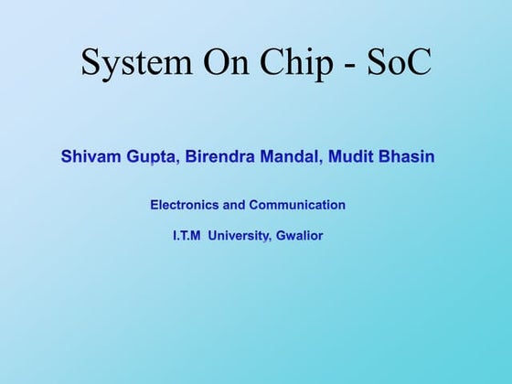 Soc Architecture And Design Pdf Operating Systems Computer Software And Applications