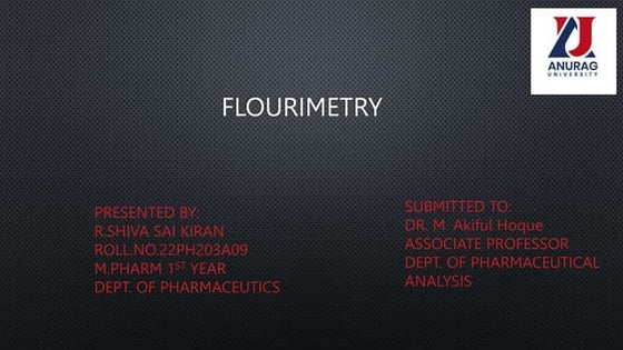 FLUORIMETRY | PPTX