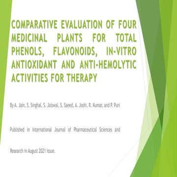 Comparative analysis of medicinal plants | PPTX