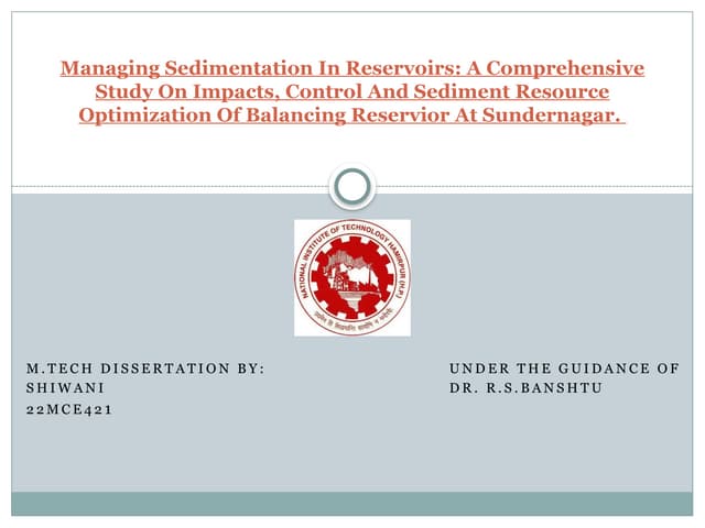 reservoir siltation and desiltation | PPTX | Water Services | Home ...