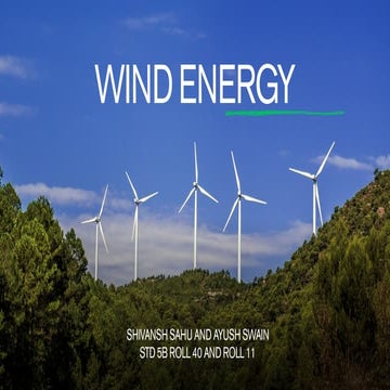 Wind Energy: It's uses in industrial sector | PDF