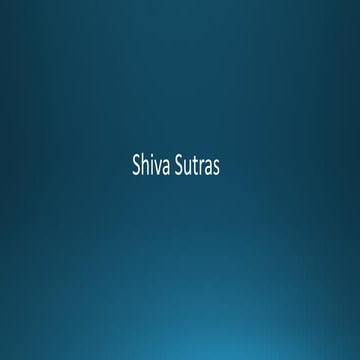 Shiva sutras | PPT