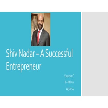 Shiv nadar – a successful entrepreneur | PPTX