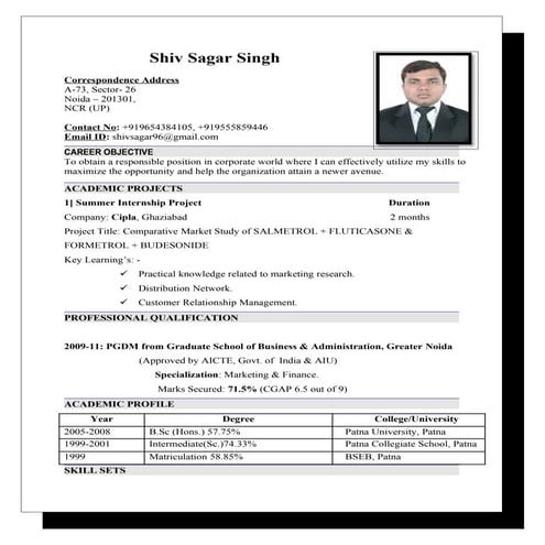 Shiv Sagar Singh Resume | DOC