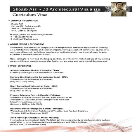 Shoaib Asif CV | PDF