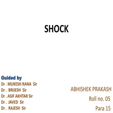 Shock | PPTX | Heart and Cardiovascular Diseases | Diseases and Conditions