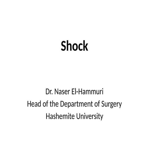 Pathology and Pathophysiology of Shock | PDF