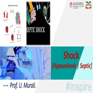 Shock - Septic + Hypovolemic - Causes & Management | PDF