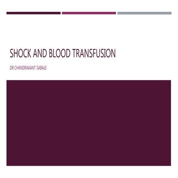 Shock and blood transfusion | PPTX