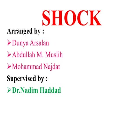 MANAGEMENT OF SHOCK | PPTX